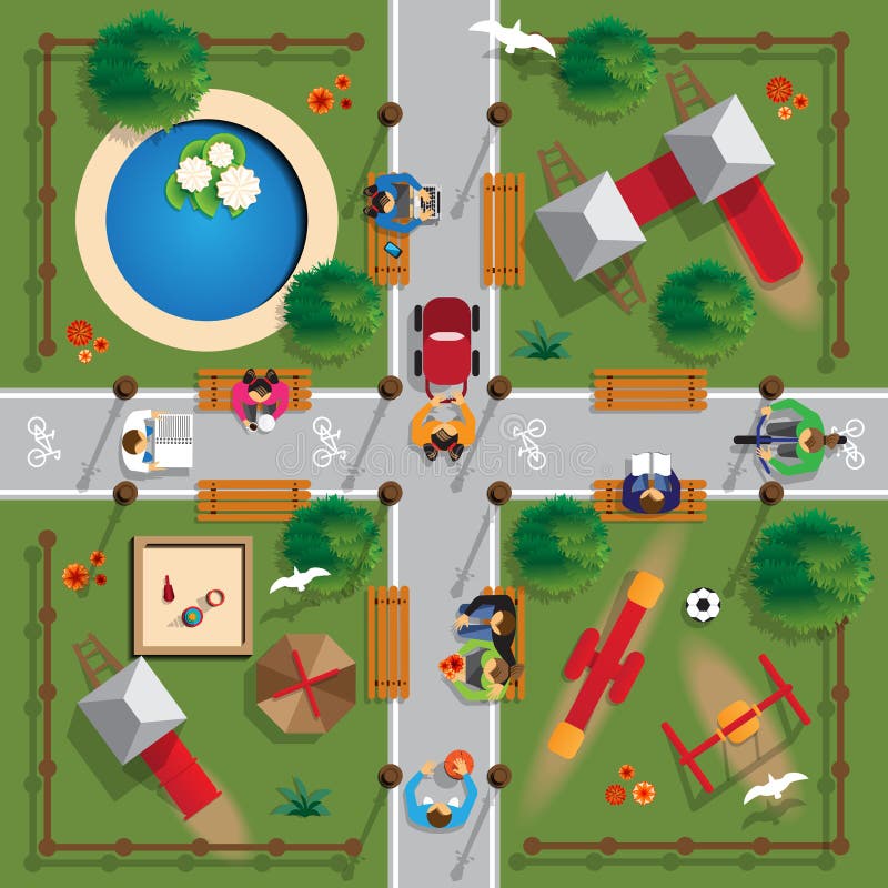 Children Playground Top View Stock Illustrations – 95 Children ...