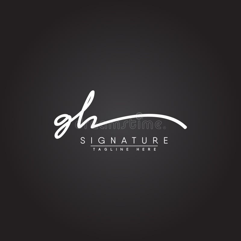 Initial Letter GH Logo - Handwritten Signature Logo Stock Vector ...