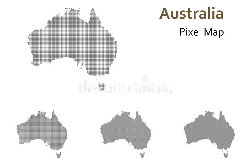 Australia Pixel Map Vector Isolated on White Background Stock Vector ...