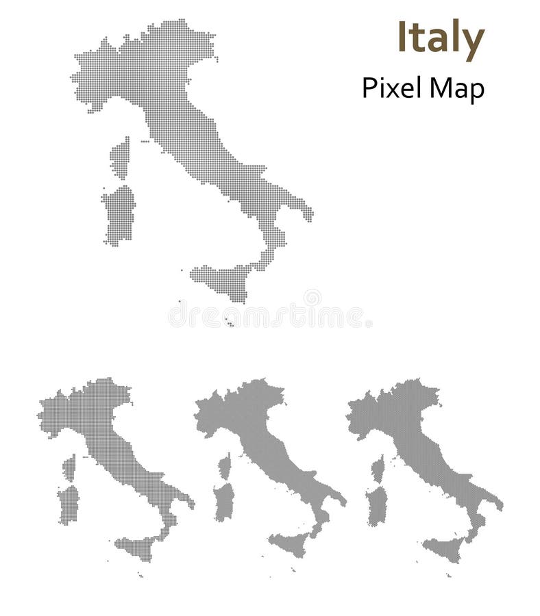 Italy Pixel Map Vector Isolated on White Background Stock Vector ...