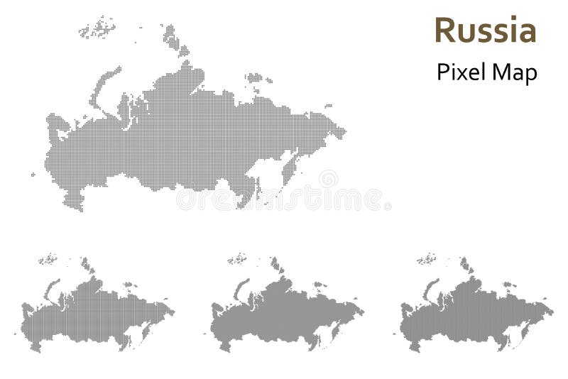 Russia Map Pixel Art. Stylize Old Game 8 Bit Stock Vector ...
