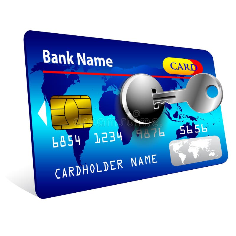 Credit Card with Key. Credit Card Security Stock Vector - Illustration ...