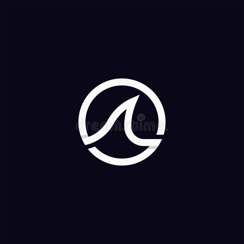 Monogram Wave Abstract Logo Design Template Vector Illustration Stock ...