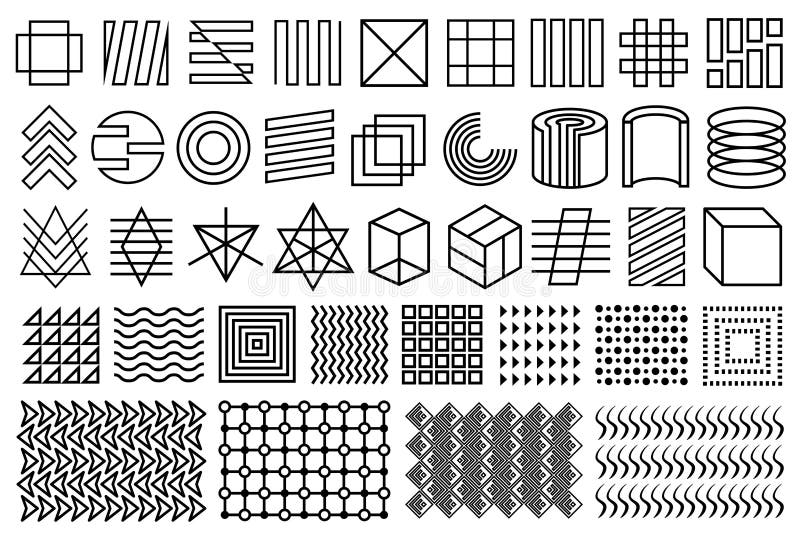 Collection of Retro Style Design Elements. Stock Vector - Illustration ...