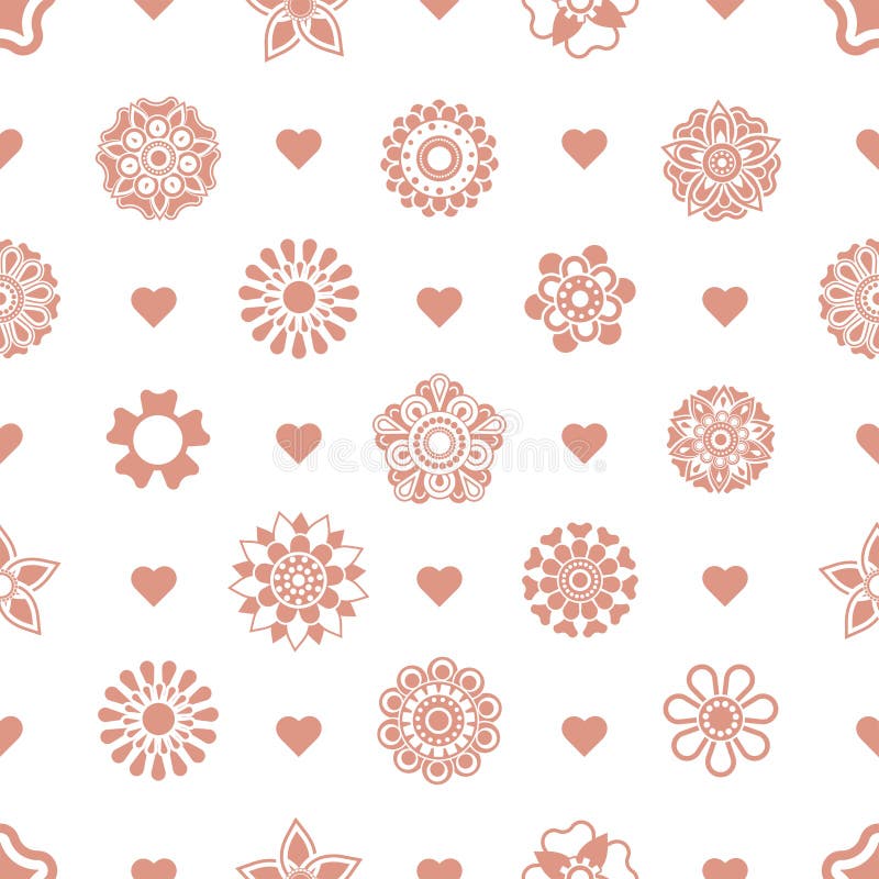 Baby Pink Abstract Floral Mandala Flower Pattern Stock Vector ...