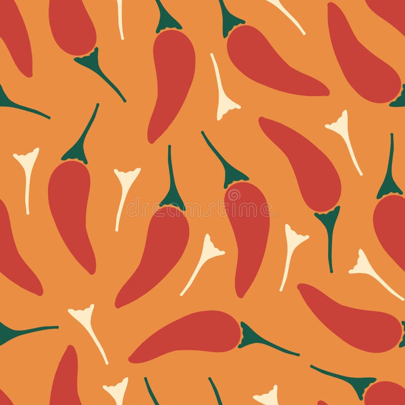 Abstract Chili Peppers Illustration, Seamless Pattern, Vector EPS 10 ...