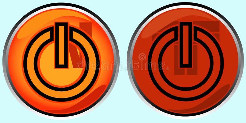 Orange on Off Power Button Vector Stock Vector - Illustration of modern ...