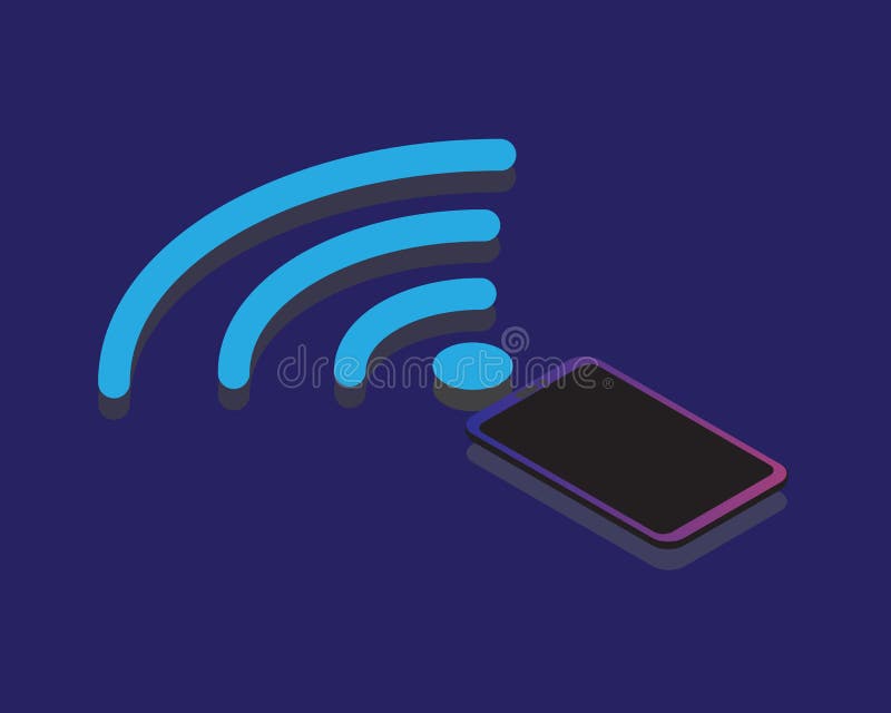 Smartphone with WiFi Symbol Stock Illustration - Illustration of ...
