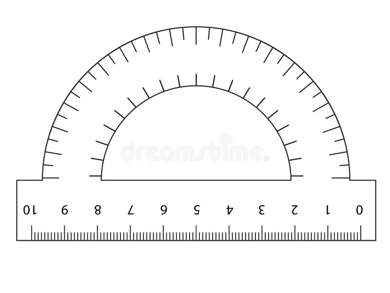 Measuring Tool. Protractor for School Stock Vector - Illustration of ...