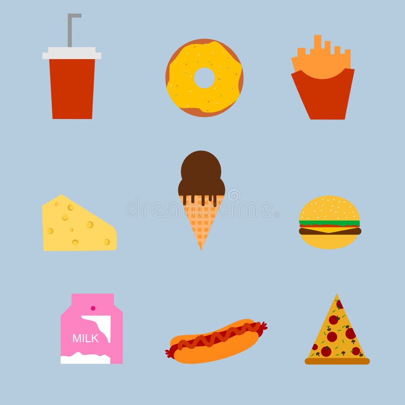 Illustration of Set of Cartoon Food Bundles Stock Vector - Illustration ...