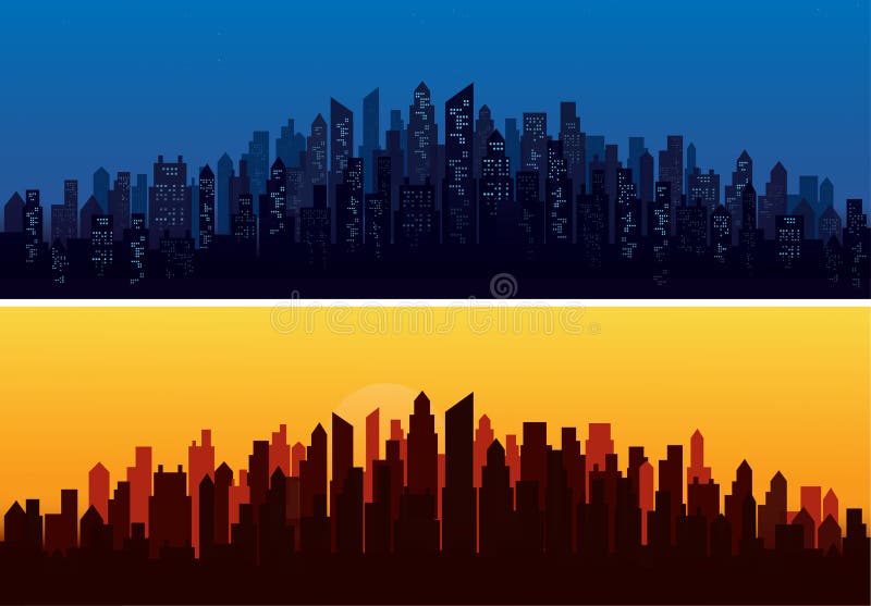 Modern City Skyline Drawing Line Backgrounds Vector Illustration Stock ...