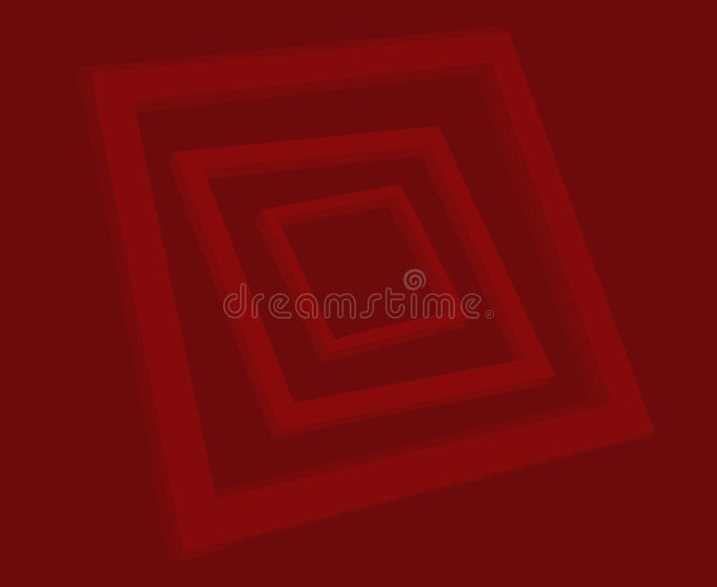 Red Square Shape Symbol 3d Effect Background Stock Illustration ...