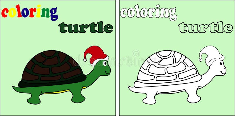 Coloring Turtle Vector for Children Stock Illustration - Illustration ...