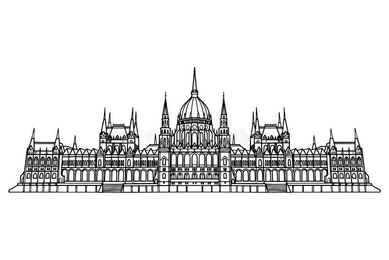 PrintHungarian Parliament Building. Budapest, Hungary. Stock Vector ...