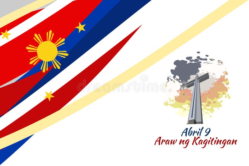 Translation: April 9. Day of Valor. Also Known As Bataan Day Vector ...
