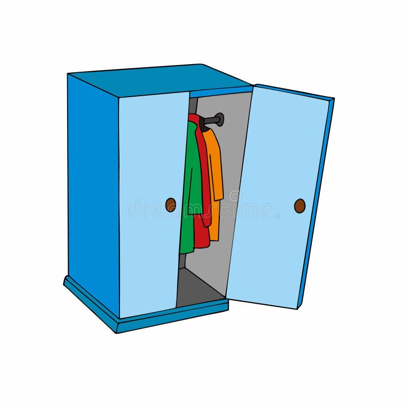 Open wardrobe stock vector. Illustration of cartoon - 214997439