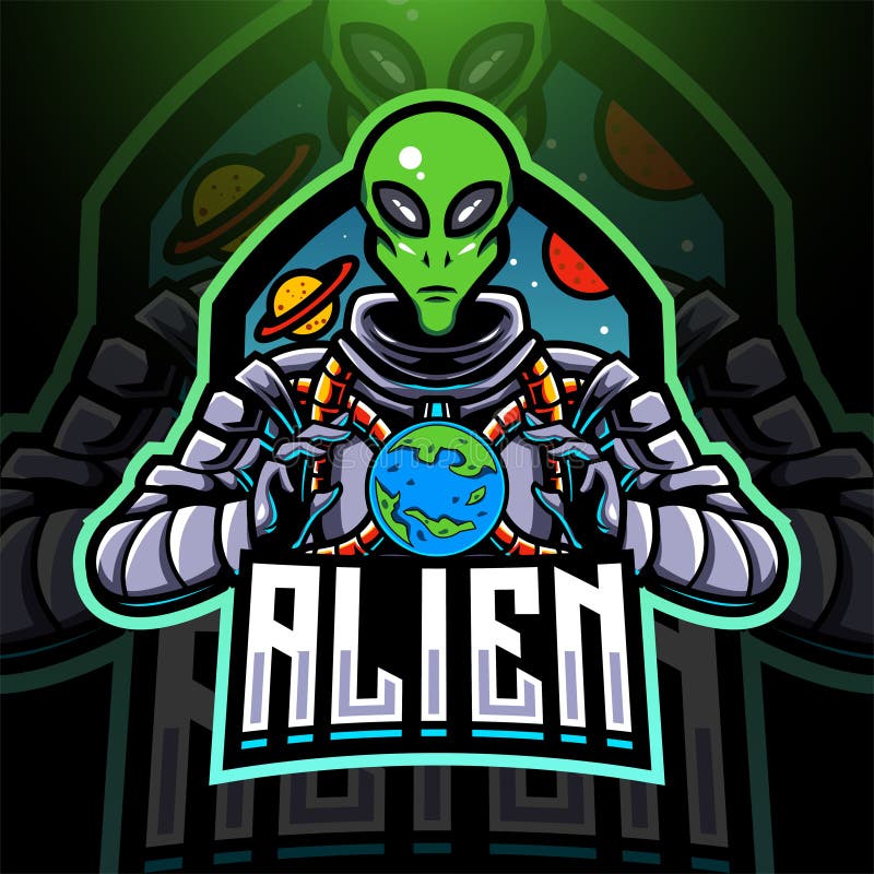 Alien Esport Mascot Logo Design Stock Vector - Illustration of fiction ...
