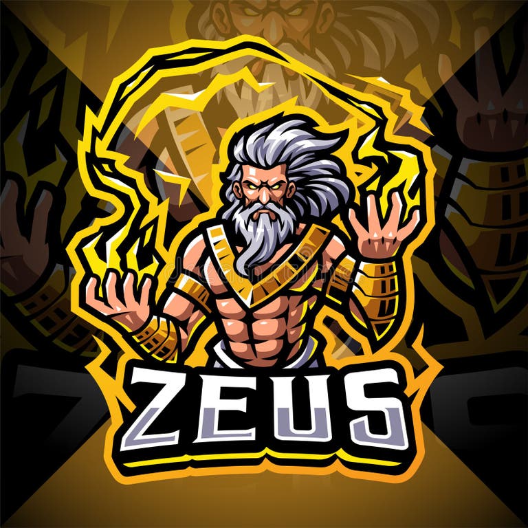 Zeus Esport Mascot Logo Design Stock Vector - Illustration of baseball ...