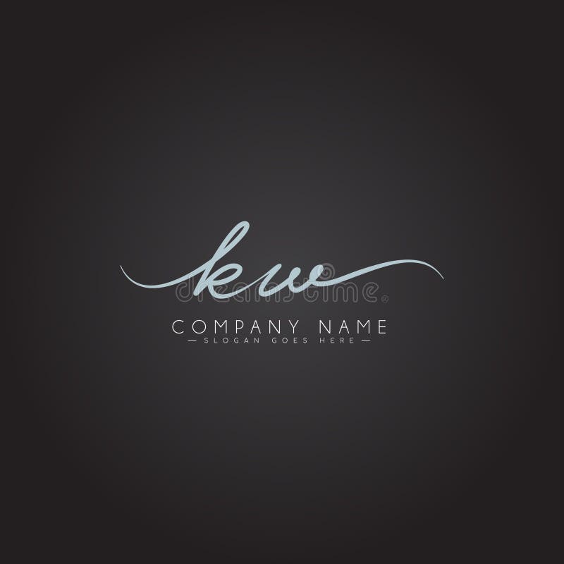 Initial Letter KW Logo - Handwritten Signature Logo Stock Vector ...