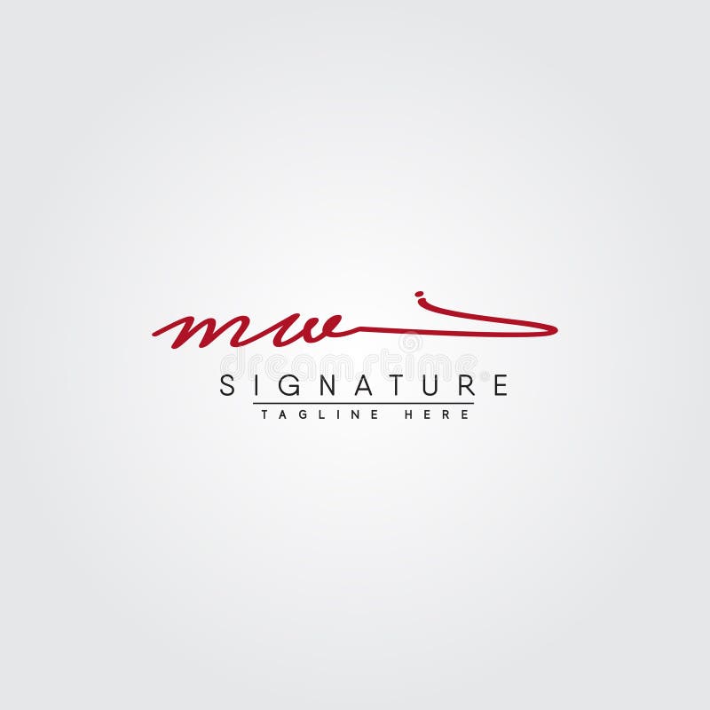 Initial Letter MW Logo - Handwritten Signature Logo Stock Vector ...