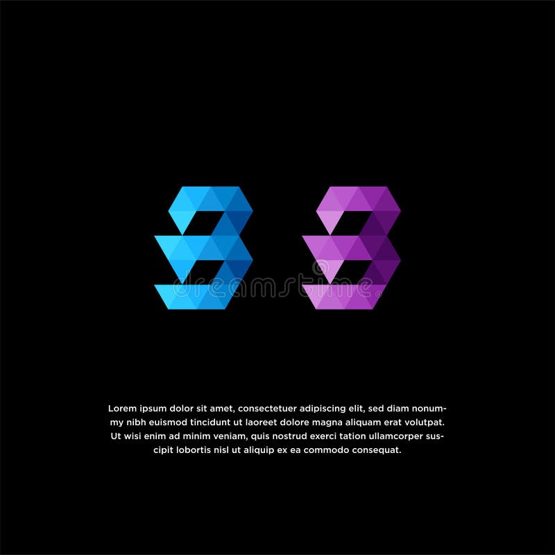 Polygonal Letter B Initial Colorful Geometric Logo Design Template ...