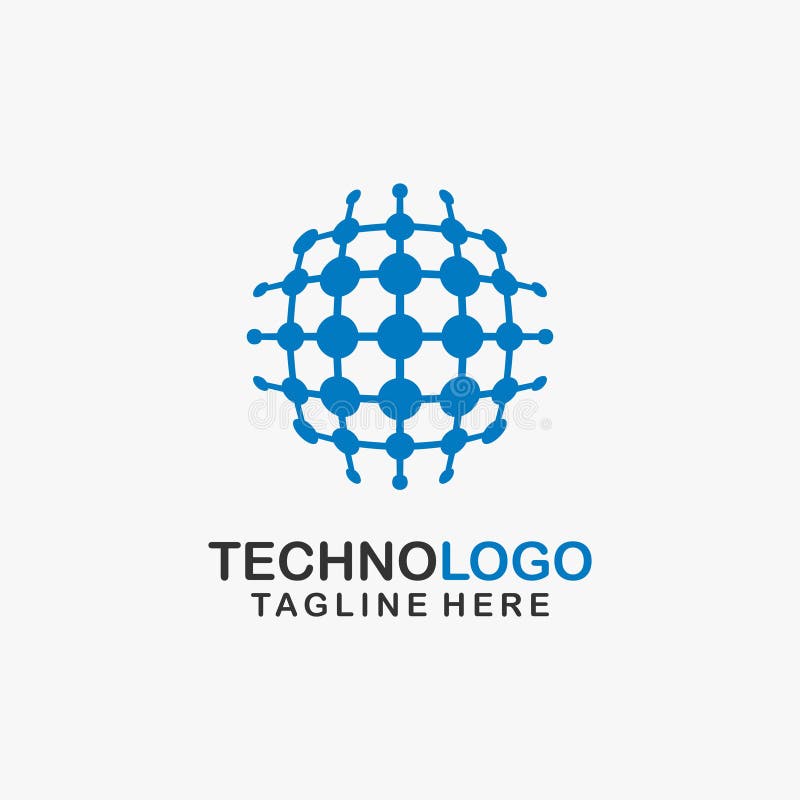 Wire Tech Logo Design. Round Technology Logo Vector Design Stock Vector ...