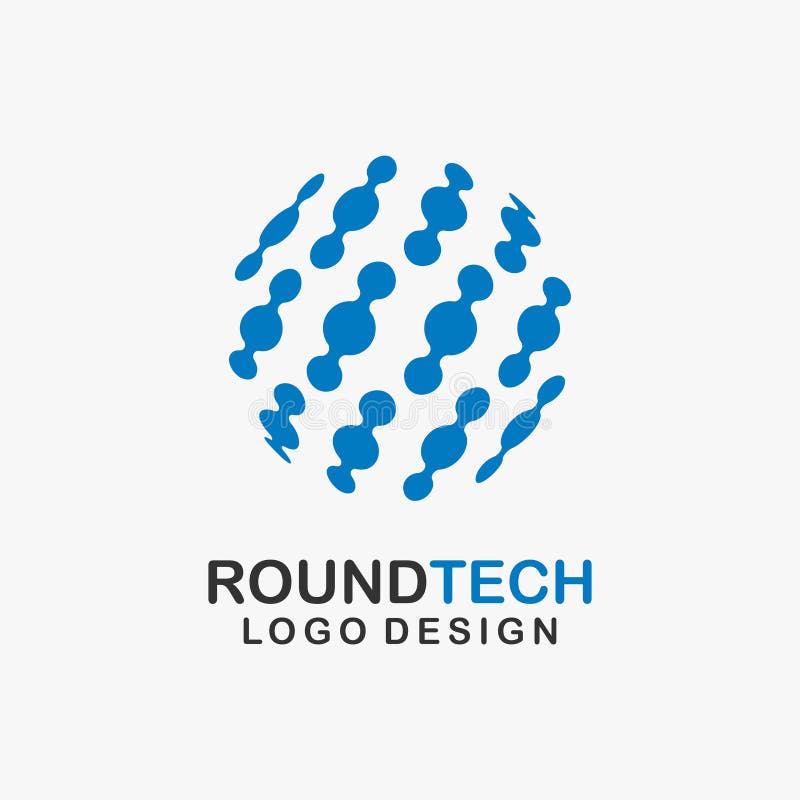 Round tech logo design stock vector. Illustration of design - 215188706
