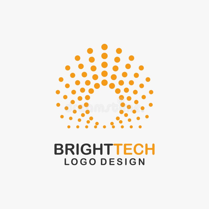 Round Shine Logo Design. Dot Technology Logo Vector Template Stock ...