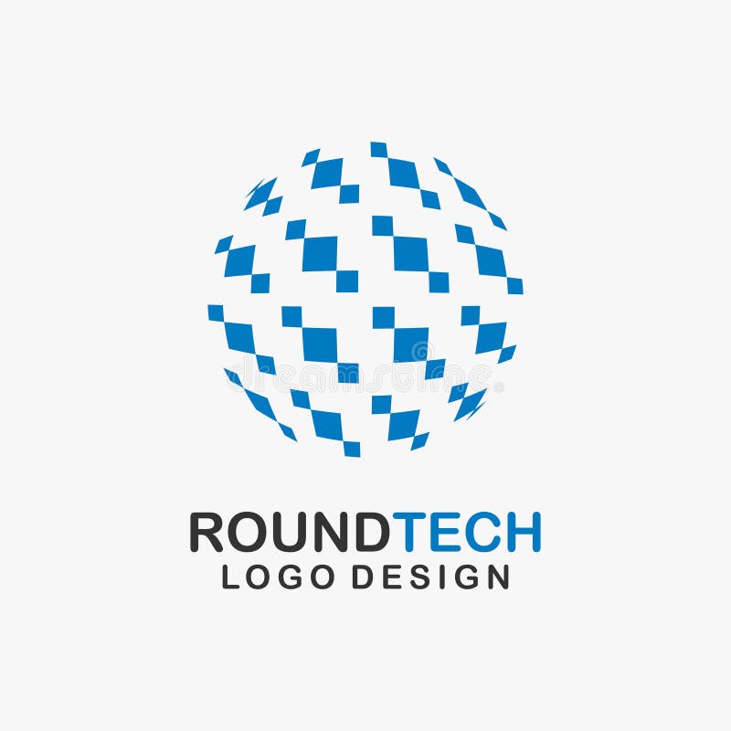 Round tech logo design stock vector. Illustration of power - 215188718