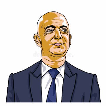 Jeff Bezos Caricature Technology Entrepreneur Billionaire Hand Drawn ...