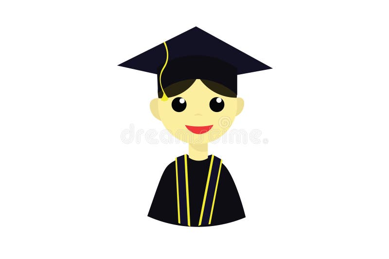 Student Character with a Graduation Sash Stock Vector - Illustration of ...
