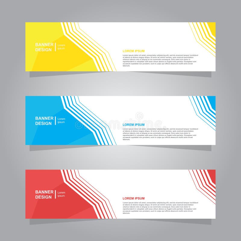 Horizontal Modern Banner Set Minimalist Style Template Design Vector ...