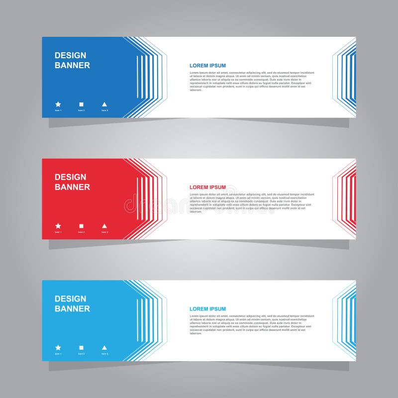 Horizontal Banner Set Minimalist Style Template Design Vector Stock ...