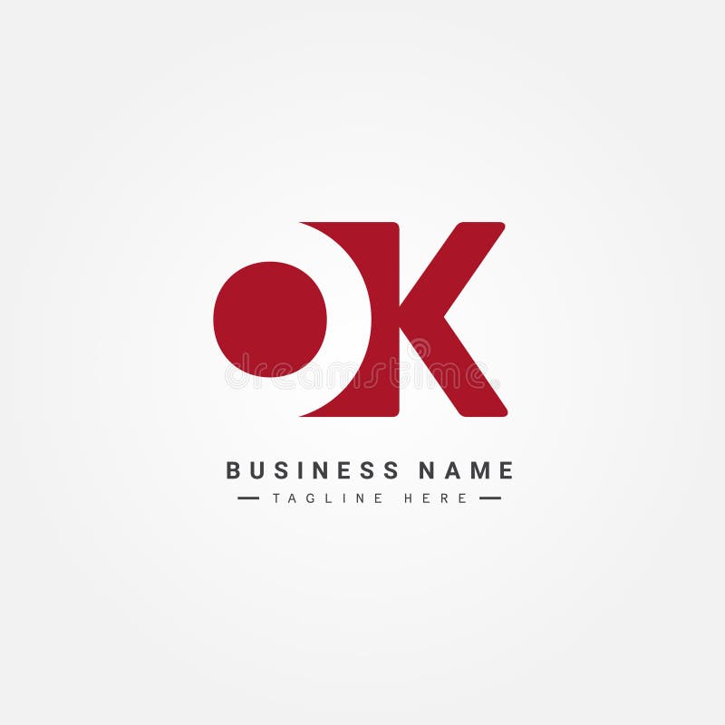 Initial Letter OK Logo - Minimal Business Logo Stock Vector ...