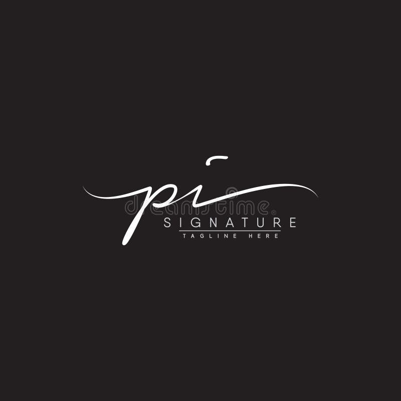 Initial Letter PI Logo - Handwritten Signature Logo Stock Vector ...