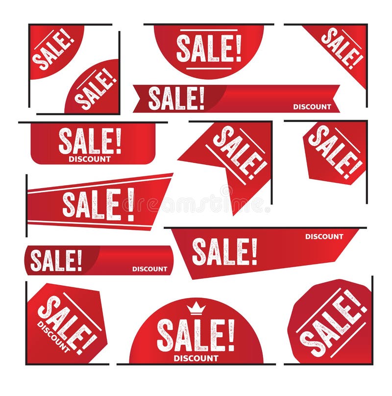 Red Banner Promotion Tag Design for Marketing Stock Vector ...