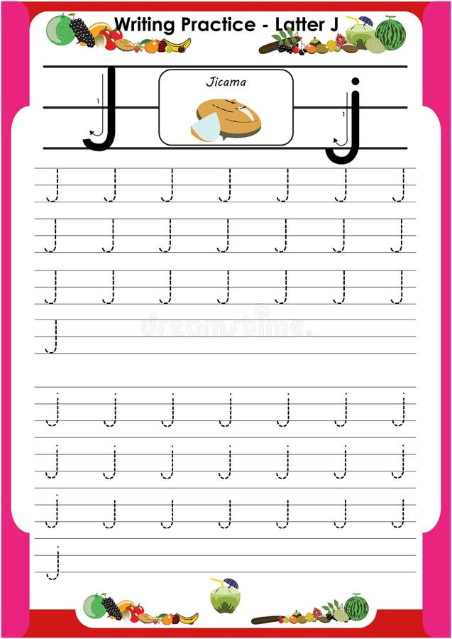 Practice Writing Letters J for Preschool or Kindergarten Children To ...