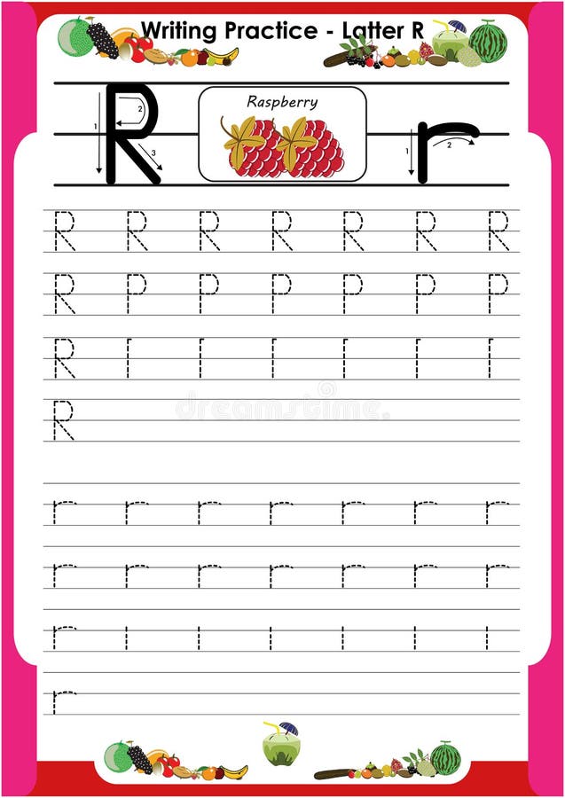 Writing Practice Letter R Stock Illustrations – 197 Writing Practice ...