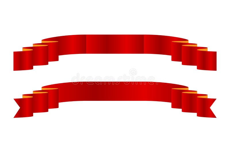 Elegance Red Ribbon Banner. Abstract Red Ribbon Vector Banner Stock ...