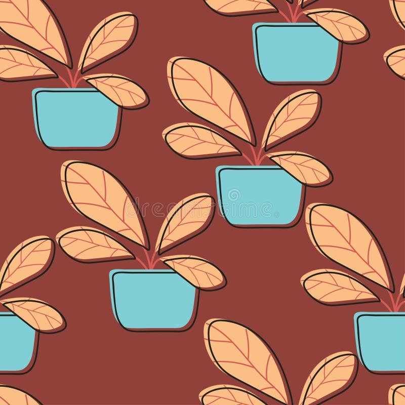 Seamless Pattern with Cute Cartoon Plants for Fabric Print, Textile ...