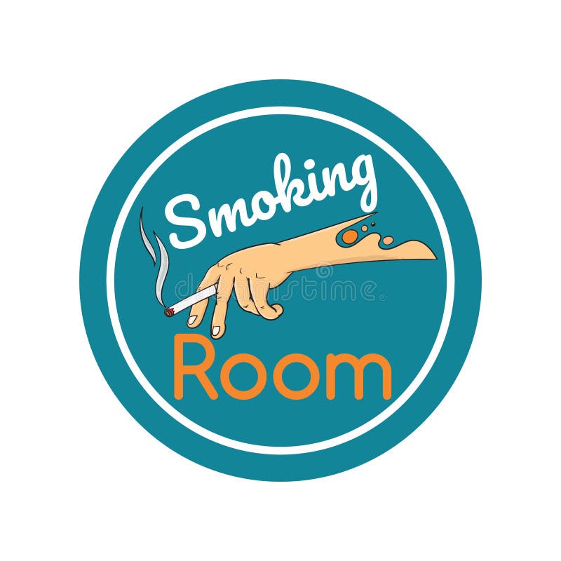 Information Signboard. Vector Illustration of `Smoking Room` Sticker ...