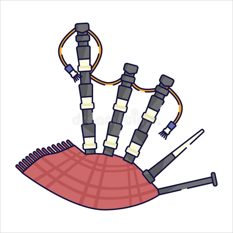 Bagpipe Filled-outline Clip Art Stock Vector - Illustration of ...
