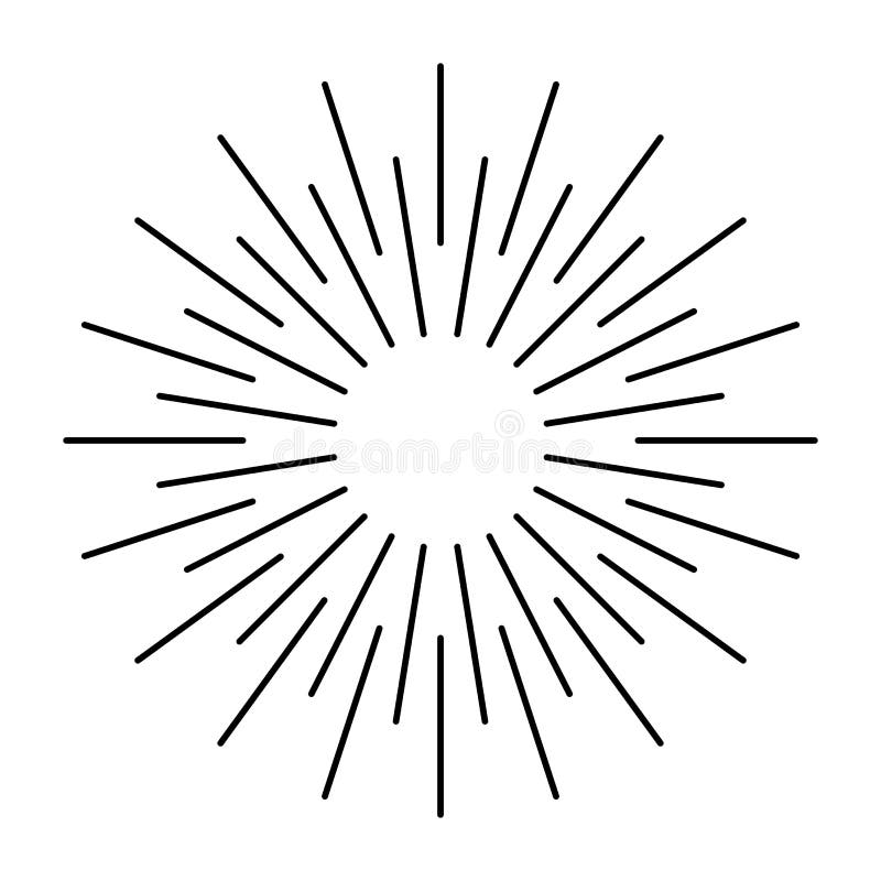 Vintage Sunburst Rays Design Element, Explosion Black Rays, Bursting ...