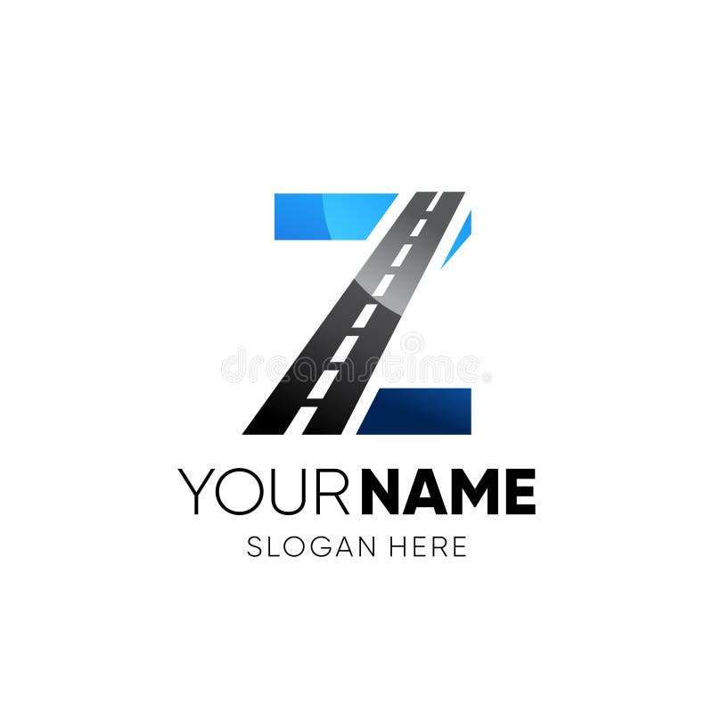 Initial Z Letter Road Way Logo Design Icon Graphic Vector Stock Vector ...