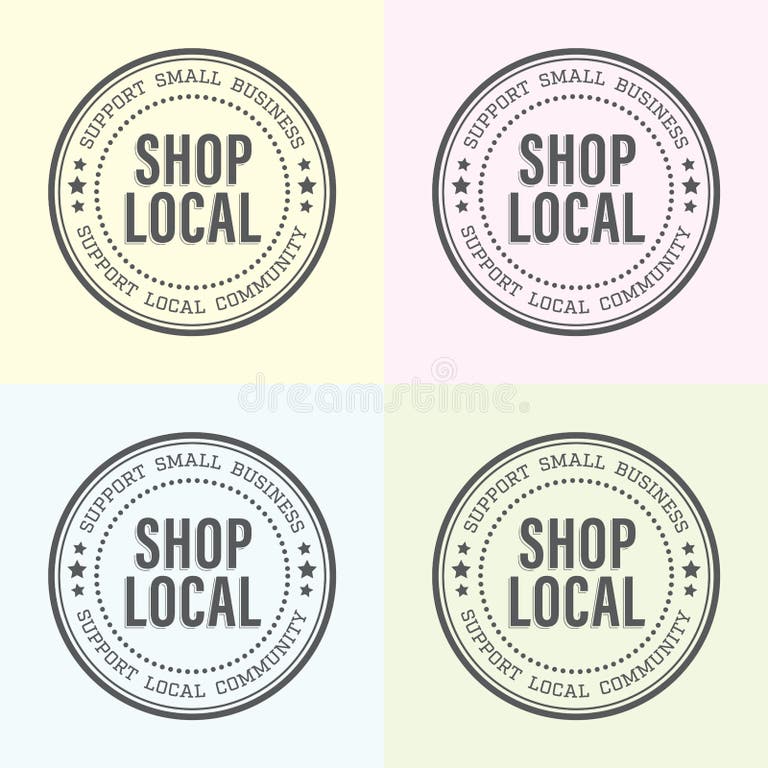 Shop Local Vector Icon Logo - Bright Colors - Support Small Business ...