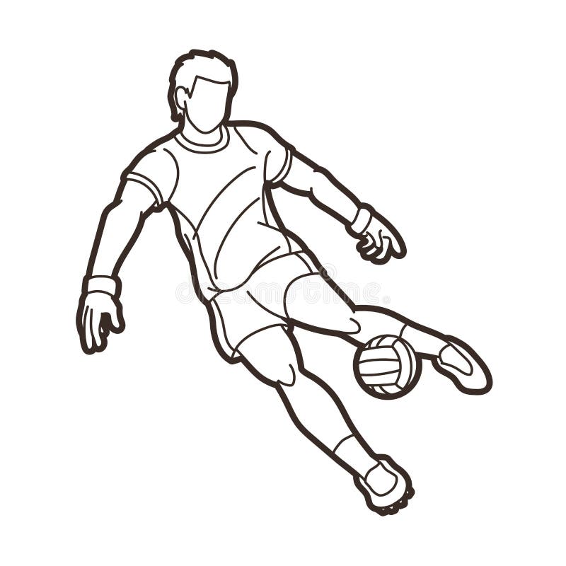 Gaelic Football Male Player Action Cartoon Sport Graphic Vector Stock ...