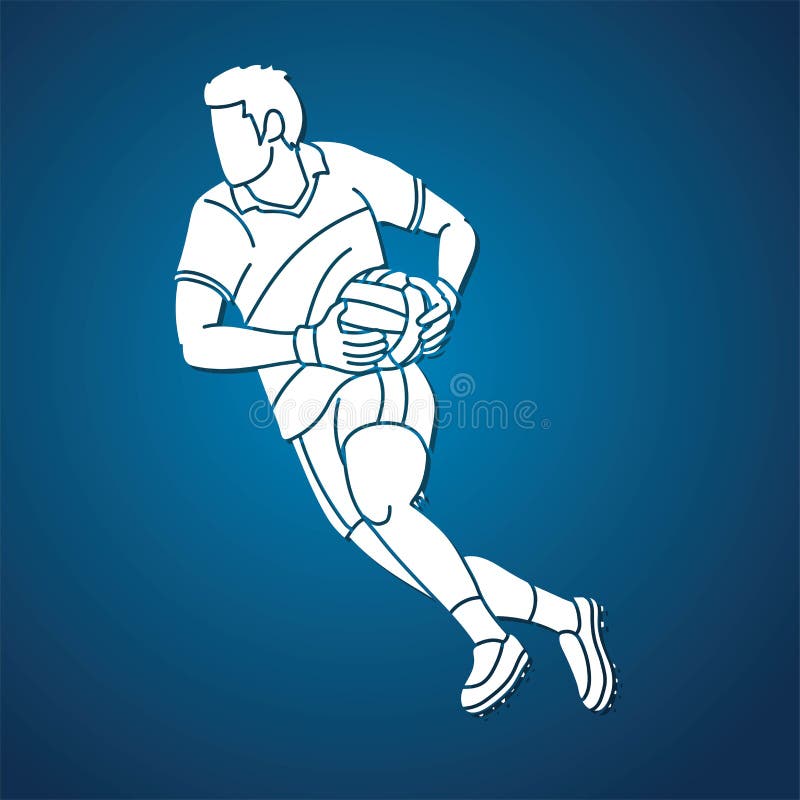 Gaelic Football Male Player Action Cartoon Sport Graphic Vector Stock ...