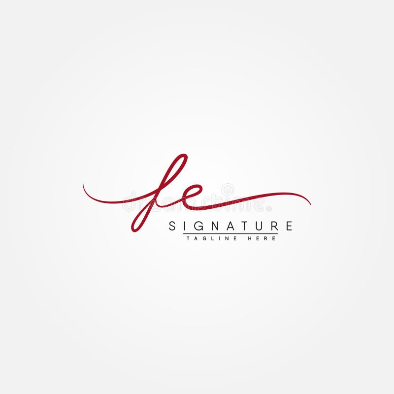 Initial Letter FE Logo - Handwritten Signature Style Stock Vector ...