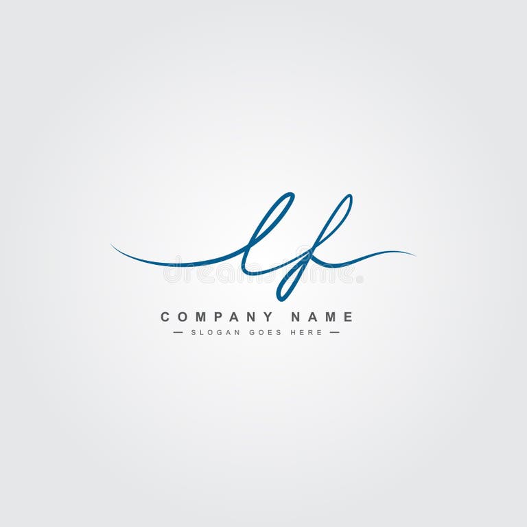 Initial Letter LF Logo - Handwritten Signature Logo Stock Vector ...