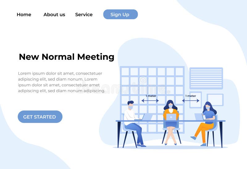 Unique Modern Flat Design Concept of New Normal Working for Website and ...